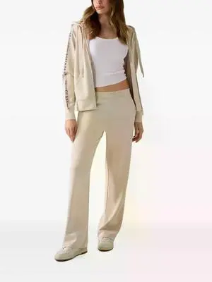 Guess Logo-tape Zip-up Hoodie - Neutrals