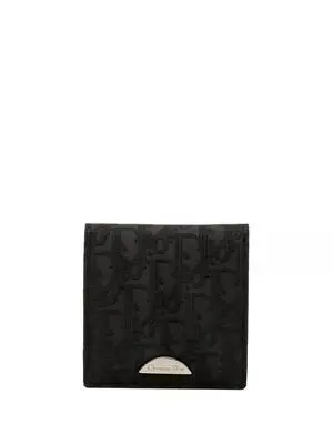 Dior 2001 Oblique Canvas Bifold Compact Wallet Small Wallets - Black