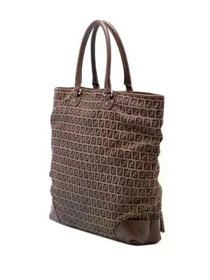 Fendi Zucchino Canvas Chef Shopping Tote Bag - Brown