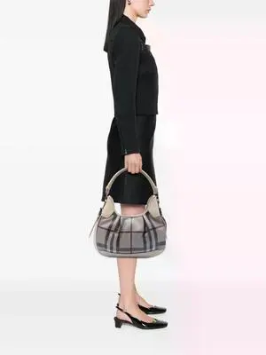 Burberry Coated Canvas Brooklyn Hobo Bag - Grey