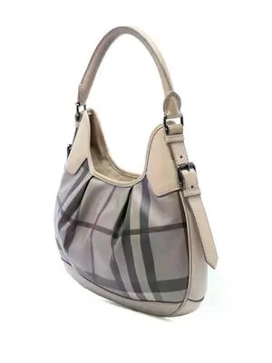 Burberry Coated Canvas Brooklyn Hobo Bag