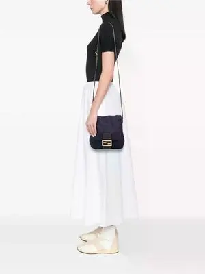 Fendi 2000-2010 Zucchino Canvas Crossbody Bag - Blue