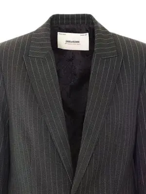 Zadig&Voltaire Pinstriped Embroidered-logo Blazer