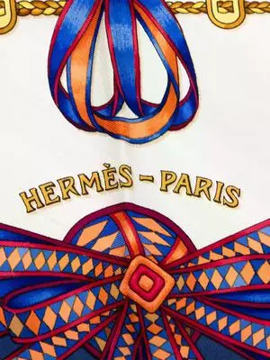Hermès 1980-2000 Les Rubans Du Cheval Silk Scarf 90 Scarves - Blue