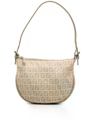Fendi 2000-2010 Zucchino Canvas Hobo Shoulder Bag - Neutrals