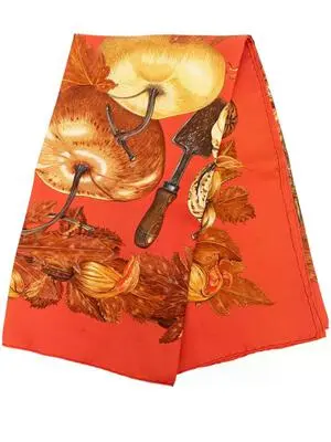 Hermès 1998 Citrouilles Et Coloquintes Silk Scarf 90 Scarves - Orange