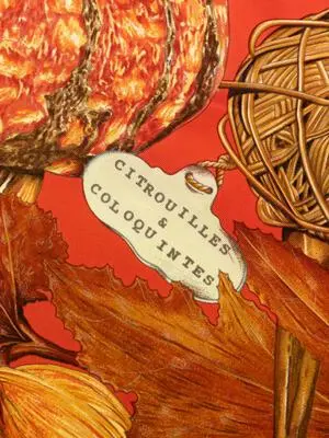Hermès 1998 Citrouilles Et Coloquintes Silk Scarf 90 Scarves - Orange