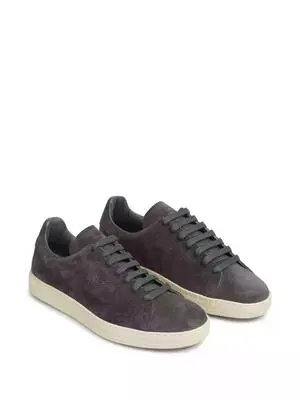TOM FORD Perforated Logo Suede Sneakers - Grey