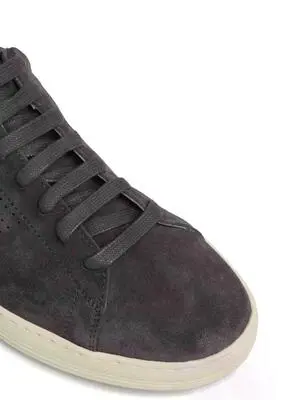 TOM FORD Perforated Logo Suede Sneakers - Grey