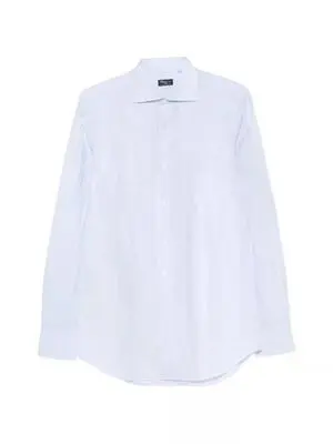 FINAMORE 1925 Vertical-stripe Long-sleeve Shirt - Blue