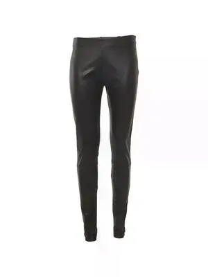 MAISON MARGIELA Leather Paneled Knit Trousers - Black