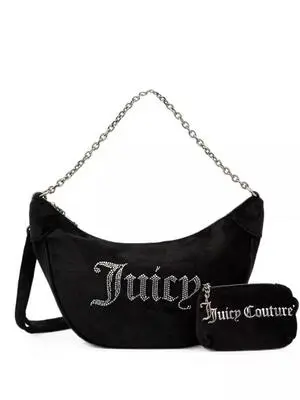 Juicy Couture Crystal-embellished Chain-link Shoulder Bag - Black