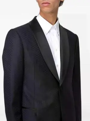 Emporio Armani Jacquard-pattern Shawl-lapel Blazer