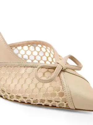 ANDREA WAZEN Kris Net Bow-detail Mesh Mules