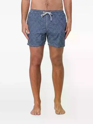 MC2 SAINT BARTH Fish Print Drawstring Swim Shorts - Blue