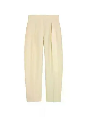 Khaite Somera Pleated Pressed-crease Trousers - Neutrals