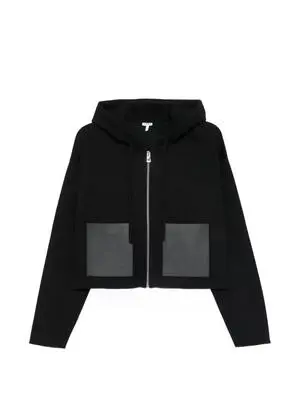 Loewe Wool Zip-up Hoodie - Black