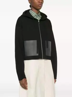 Loewe Wool Zip-up Hoodie - Black