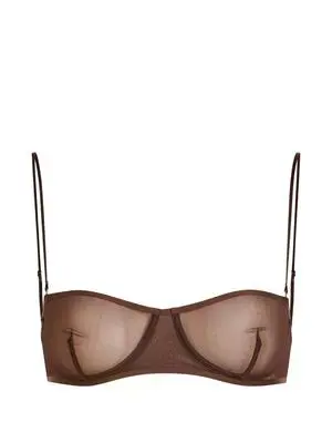 Calvin Klein Alden Sheer Panelled Bra - Brown