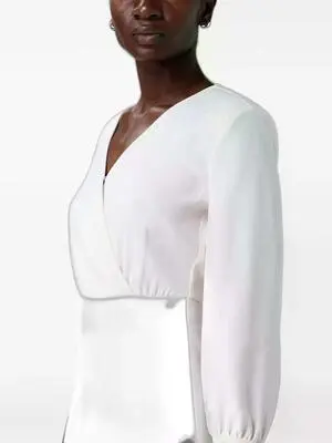 Armani Exchange Crêpe V-neck Dress - Neutrals