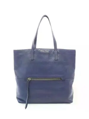 Miu Miu Leather Tote Bag - Blue