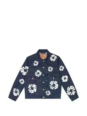 DENIM TEARS Floral-detail Denim Jacket