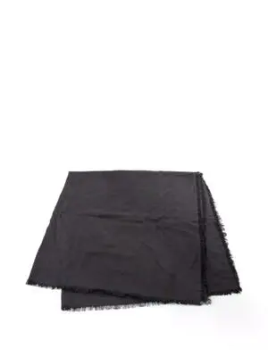 LOUIS VUITTON 2010s Monogram Fringed Shawl - Black