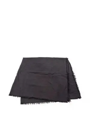 LOUIS VUITTON 2010s Monogram Fringed Shawl - Black