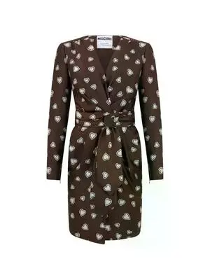 Moschino Heart-print Double-breasted Mini Dress