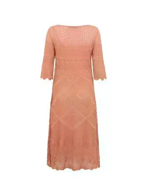 Alberta Ferretti Crochet-knit Midi Dress - Orange