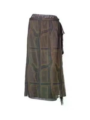 MULLER OF YOSHIOKUBO Fringe Midi Skirt - Brown
