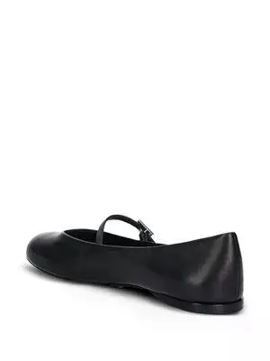 Max Mara Buckle-strap Leather Ballet Flats