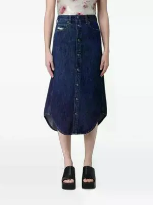 DIESEL® Button-up Curved-hem Midi Skirt