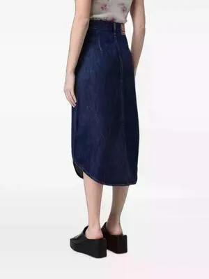 DIESEL® Button-up Curved-hem Midi Skirt