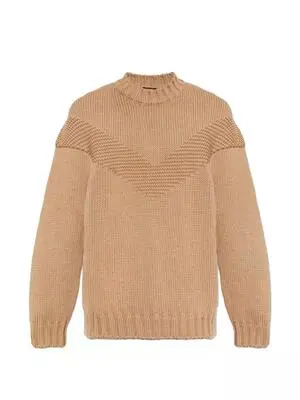Dsquared2 Chevron Knit Mock Neck Sweater - Neutrals