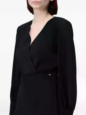 Armani Exchange Wrap-style Long-sleeve Mini Dress