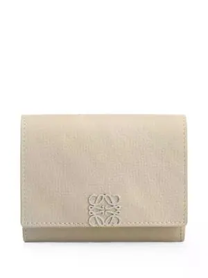 Loewe Anagram Trifold Leather Wallet - Neutrals
