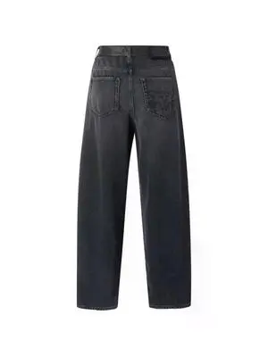 Pinko Leather-trim Wide-leg Jeans