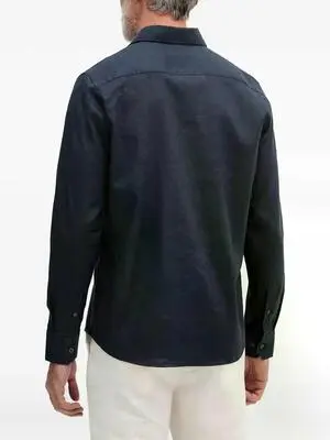 Karl Lagerfeld Embroidered-logo Button-down Linen Shirt