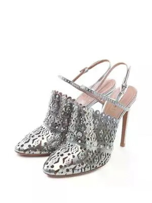 Alaïa Laser Cut Studded Pumps - Grey