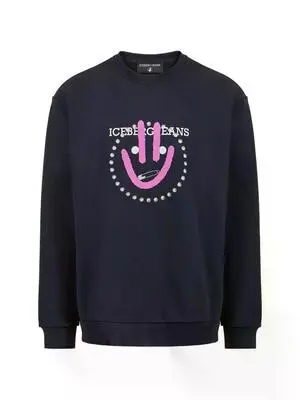 Iceberg Embellished Graphic-print Sweatshirt - Blue