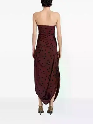 Proenza Schouler Nayara Printed Dot Stretch Viscose Dress - Brown