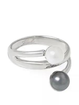 Karl Lagerfeld Faux-pearl Open-band Ring - Silver