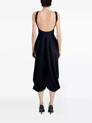 Proenza Schouler Sukki Draped Viscose Dress With Bubble Hem And Slits