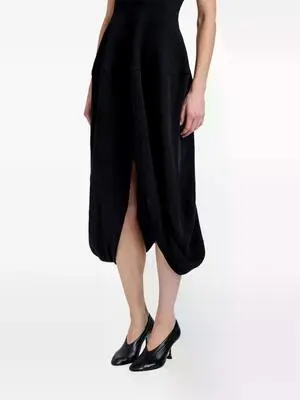 Proenza Schouler Sukki Draped Viscose Dress With Bubble Hem And Slits