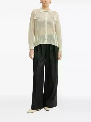 FRACOMINA Open-knit Button-up Cardigan - Neutrals