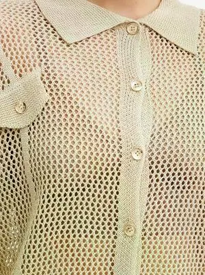 FRACOMINA Open-knit Button-up Cardigan - Neutrals