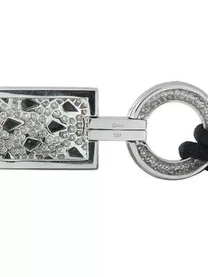 Cartier Panthère Diamond And Onyx Necklace In 18k White Gold