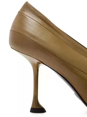 Proenza Schouler Ash Paneled Leather Pumps - Brown