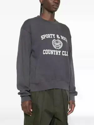 SPORTY & RICH Logo" Print Crewneck Sweater